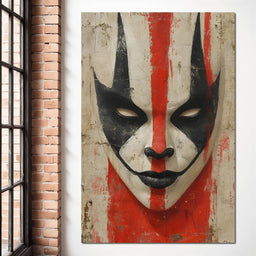 Tribal Mask Red Strike Face | NicheCanvas