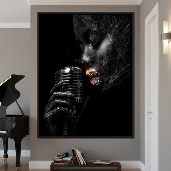 Stardust Singer Noir Portrait | NicheCanvas