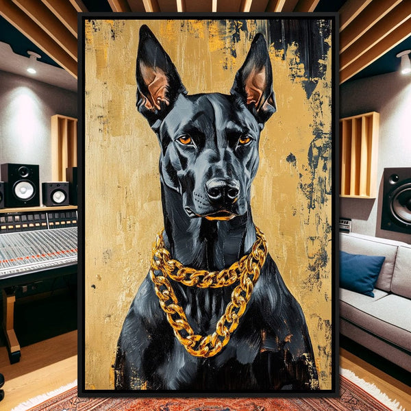 Bold Dog in Gold | NicheCanvas