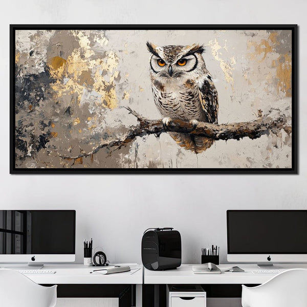 Golden Gaze of the Noble Owl | NicheCanvas