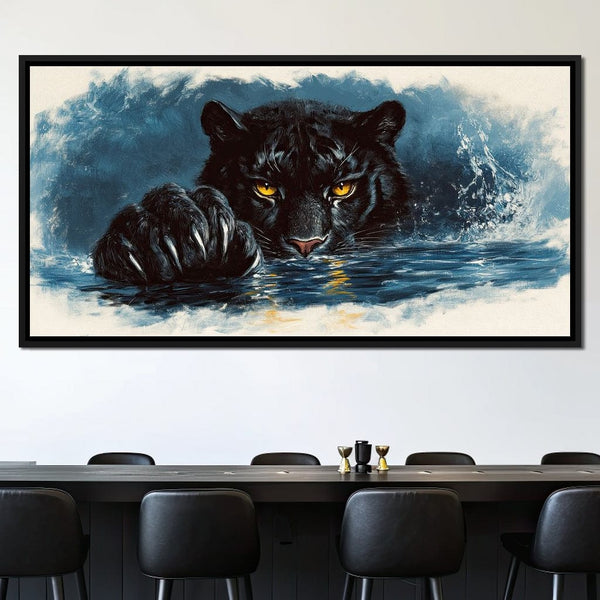 Panther's Luminous Gaze | NicheCanvas