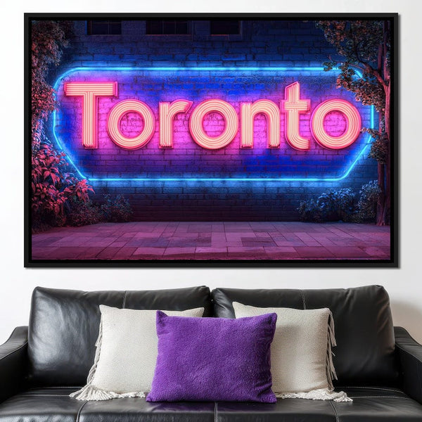 Toronto Neon Nightscape | NicheCanvas