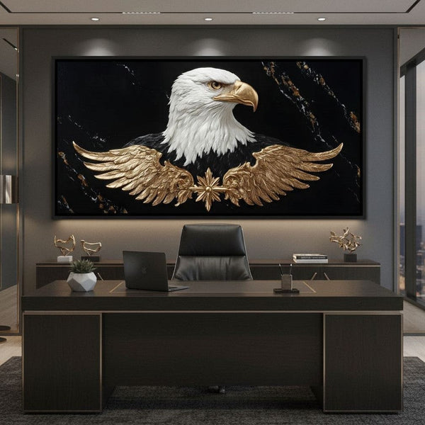 Golden Eagle Majesty Marble | NicheCanvas