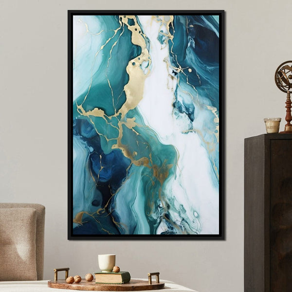 Glossy Marbling Liquid Abstraction | NicheCanvas