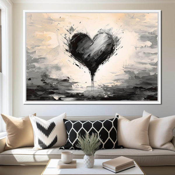 Ebony Heart Amidst the Gale | NicheCanvas