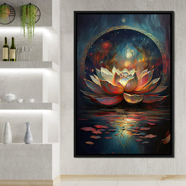 Midnight Lotus Flower | NicheCanvas